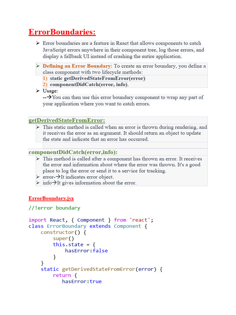 Error Boundaries | PDF | Computers