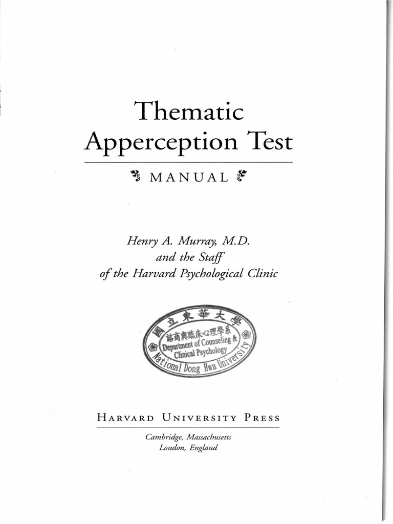 TAT Manual | PDF | Feeling | Experience