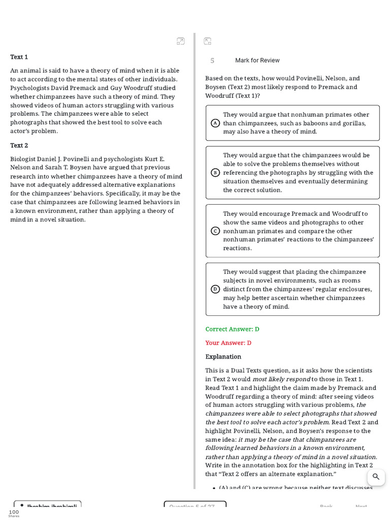 Question 5 Explanation - Digital SAT Mock Test 1, Section 1, Module 1 ...
