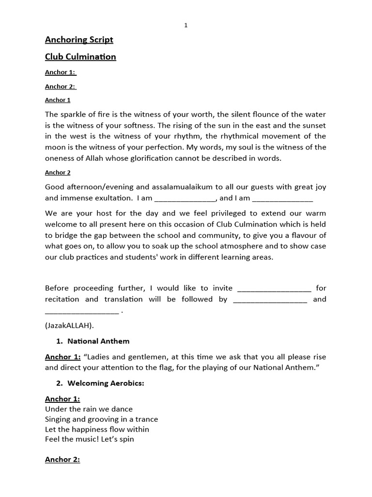 Anchoring Script - Club Pinnacle | PDF | Beowulf | Magic (Illusion)