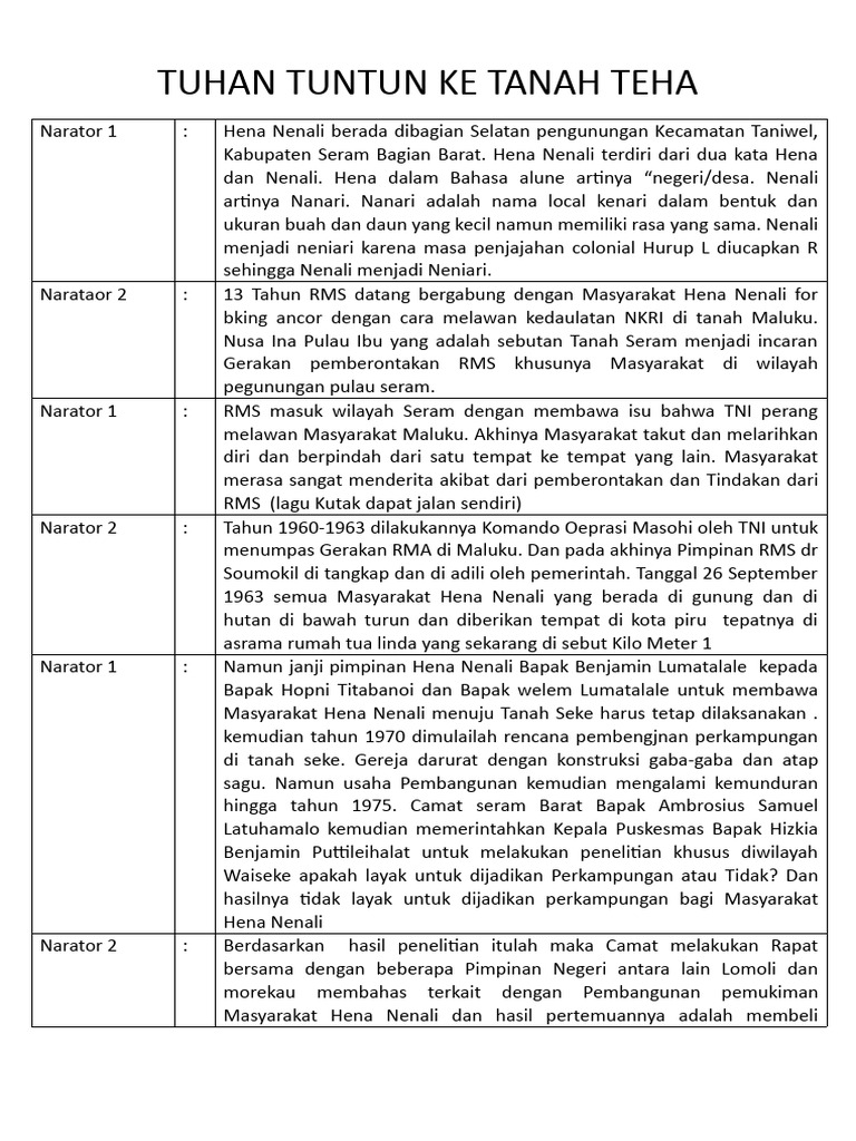 Sejarah Desa Neniari Teha | PDF | Ilmu Sosial