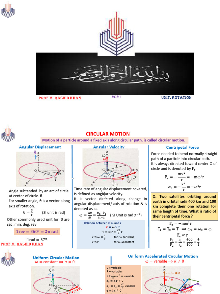 Rotation and Circular Motion | Download Free PDF | Acceleration | Kinematics