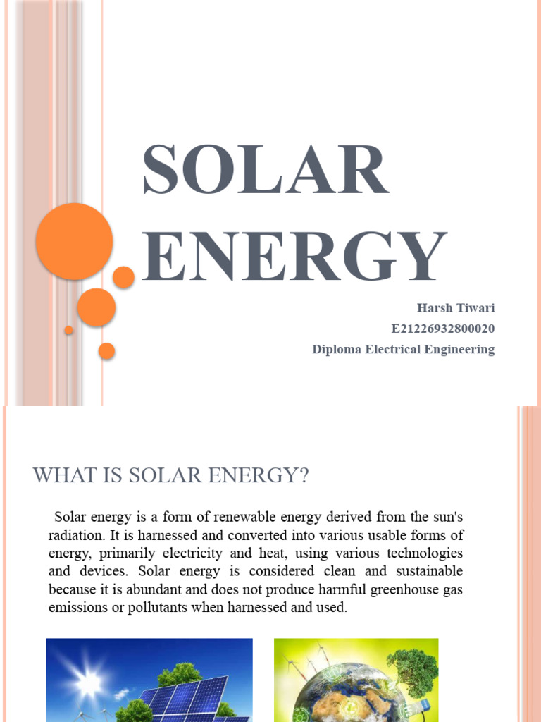 Solar Energy | PDF | Solar Cell | Renewable Energy