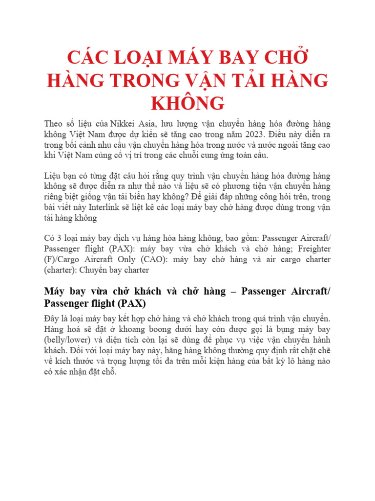 Kien Thuc Nganh C A MTP Express & Logistics | PDF