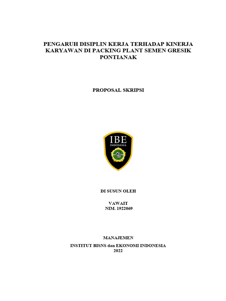 PROPOSAL BAB I, II Dan III 1 REVISI | PDF | Bisnis | Sains & Matematika