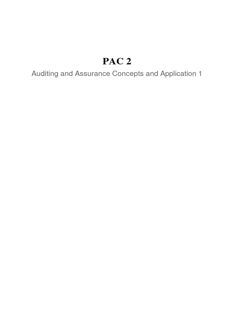 Pac 2 Full | PDF | Financial Audit | Audit