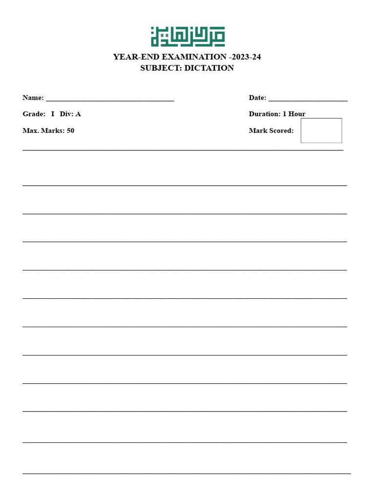 Dictation Paper | PDF