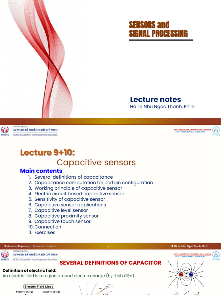 Lecture Note 11-13 Capacitive Sensor | PDF | Capacitor | Capacitance