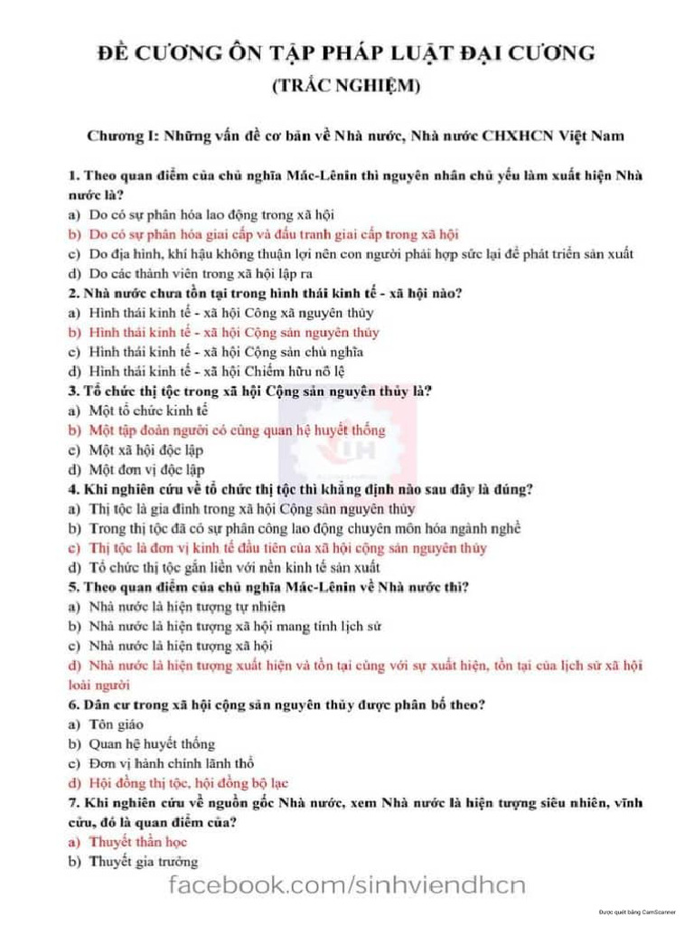 Trắc Nghiệm Pháp Luật Đại Cương IUH | PDF