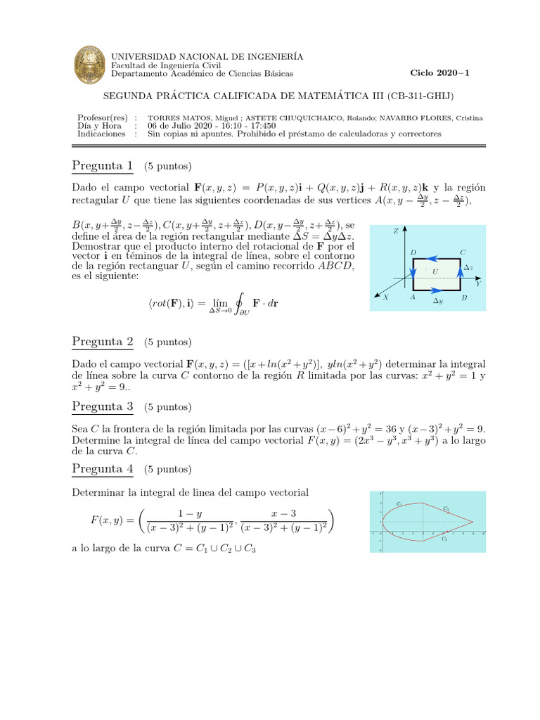 PC2 20 1 | PDF | Integral | Vector Euclidiano