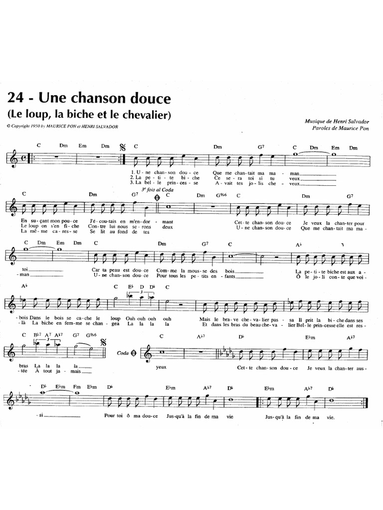 Henri Salvador - Une Chanson Douce | PDF