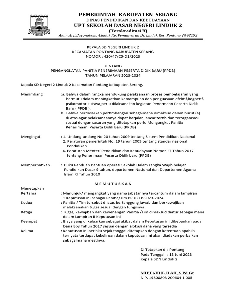 SK PPDB 2018-2019 | PDF