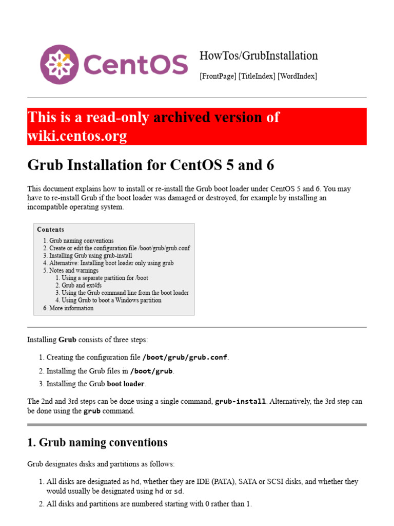 HowTos GrubInstallation | PDF | Booting | Computer Data Storage