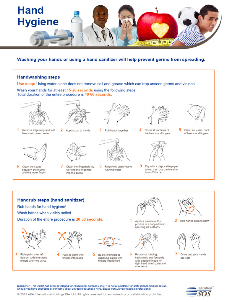 PDF - ISOS - Hand Hygiene - A4 Handout | PDF | Hand Washing | Hand