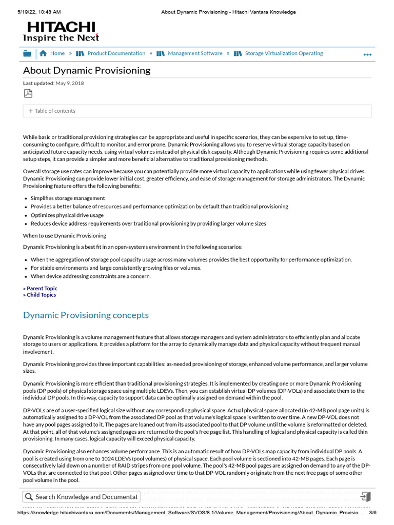 About Dynamic Provisioning - Hitachi Vantara Knowledge | PDF | Computer Data Storage | Computer ...