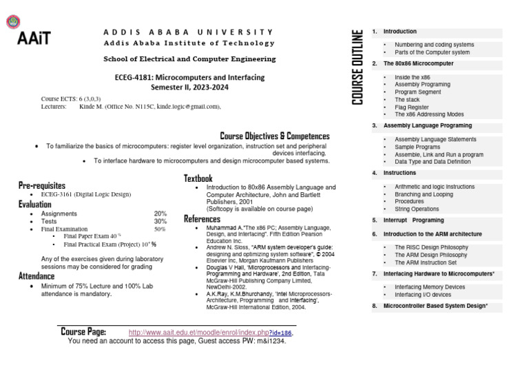 Microcimputers & Interfacing Course Outline | PDF | Microcomputers ... Microcimputers & Interfacing Course Outline | PDF | Microcomputers ...