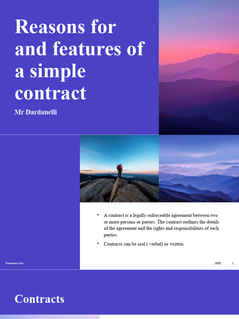 Reasons For and Featured of A Simple Contract | PDF | Law Of Obligations | Contract Law