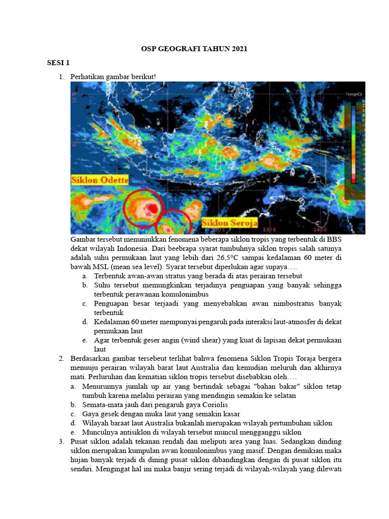 Soal Osp Geografi Tahun 2021 | PDF