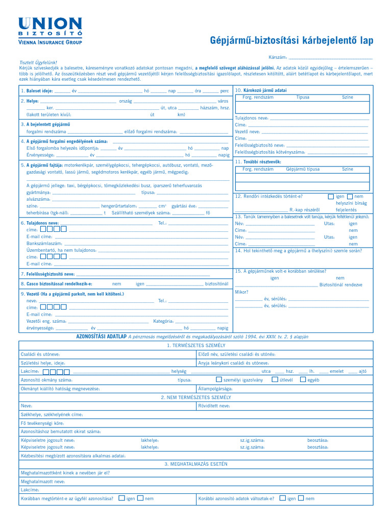 kárbejelentő | PDF