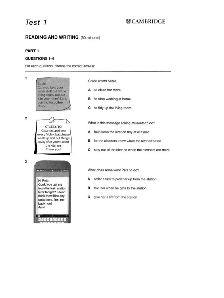 Practice test A2 KEY for School | PDF