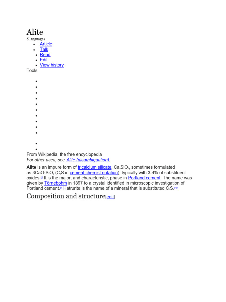 Alite | Download Free PDF | Cement | Concrete