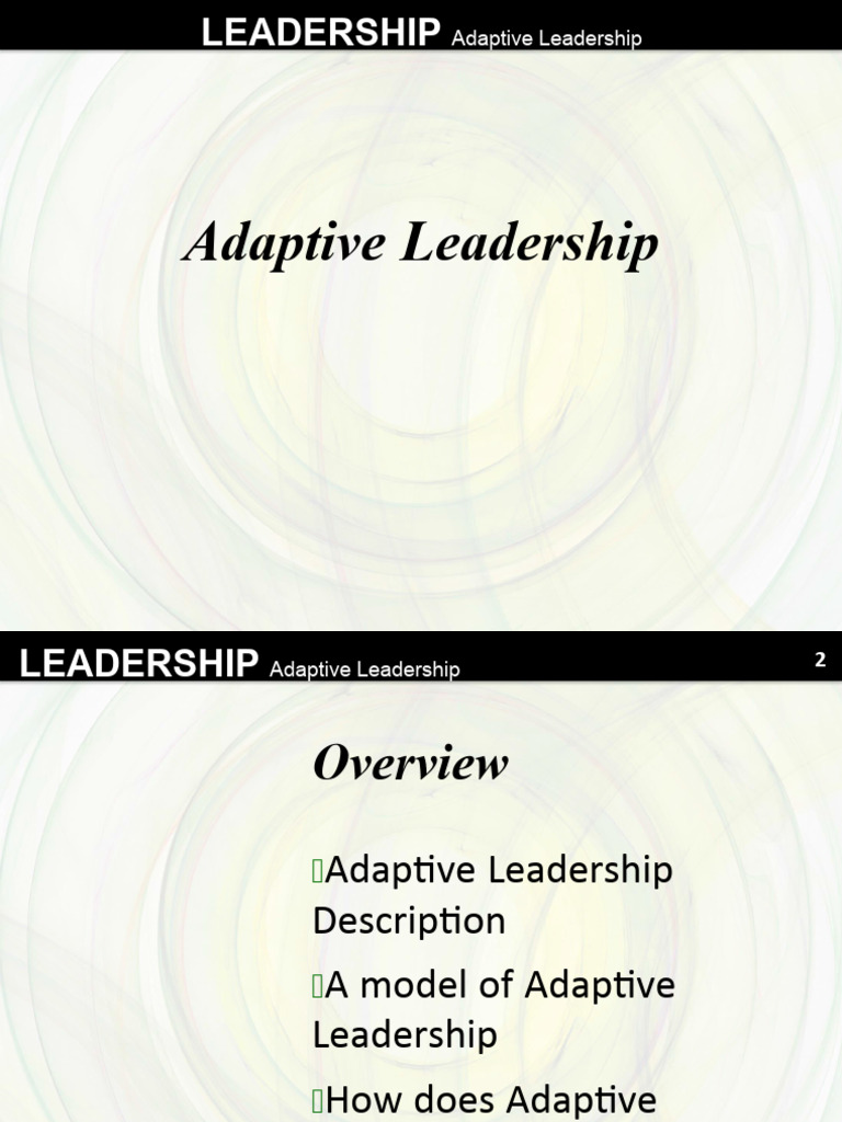 Adaptive Leadership Guide | PDF | Leadership | Theory