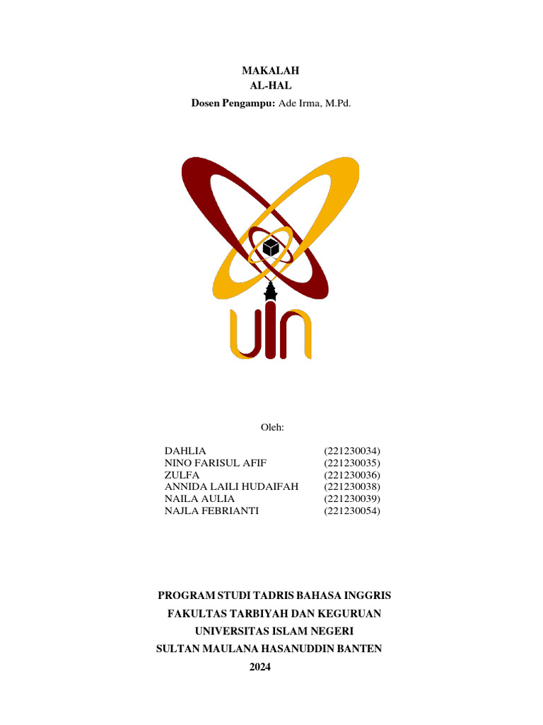 Pengertian dan Fungsi Al-Hal dalam Bahasa Arab | PDF
