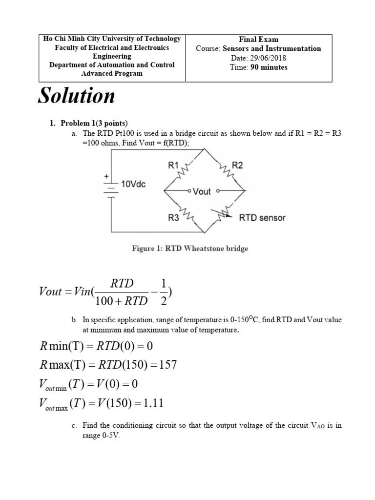 1718 HK1 Finalexam Solution-1 | PDF | Analog To Digital Converter | Electrical Engineering