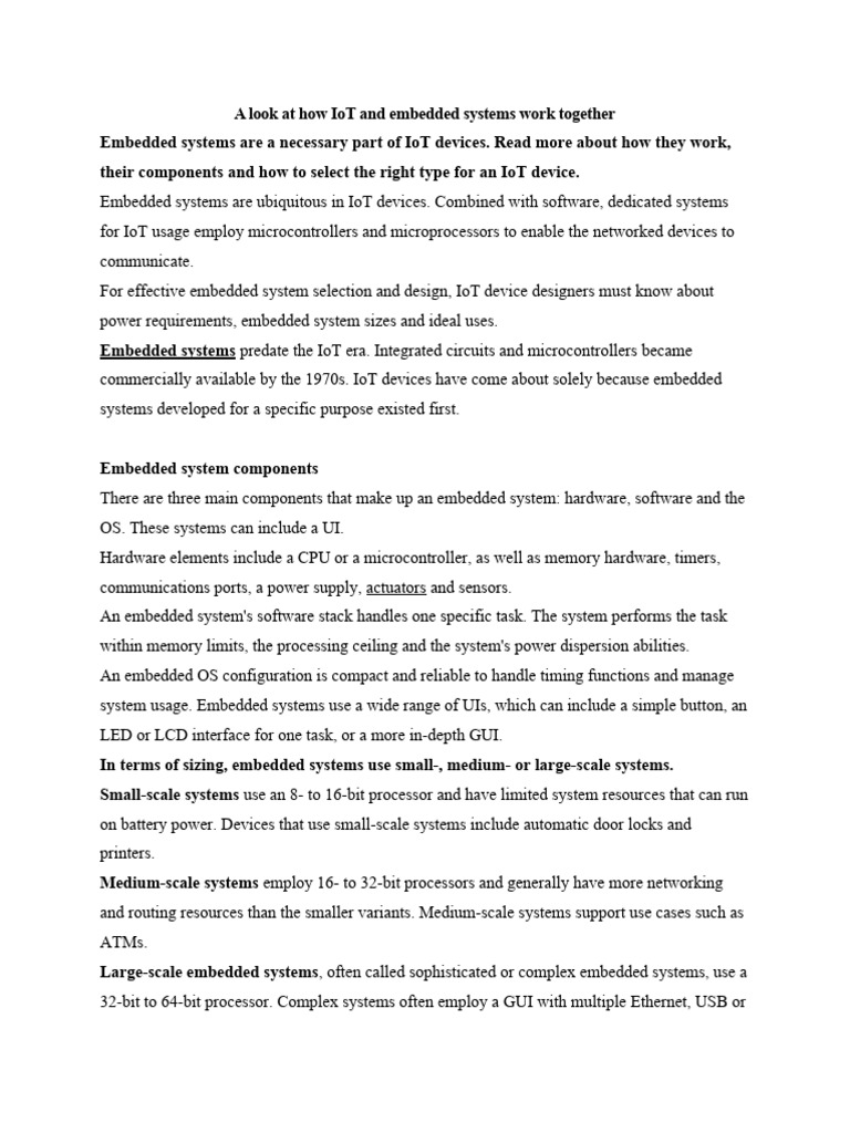 A Look at How IoT and Embedded Systems Work Together | PDF | Embedded System | Microcontroller