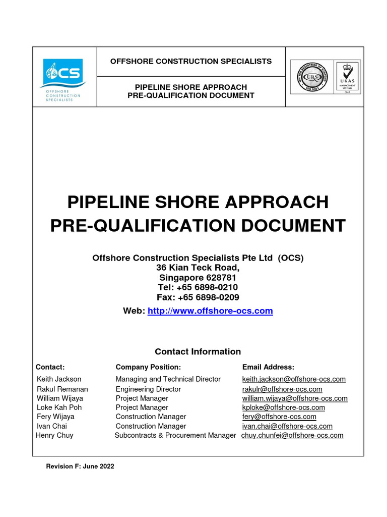 OCS Pipeline Shore Approach Overview | PDF | Offshore Drilling | Deep ...