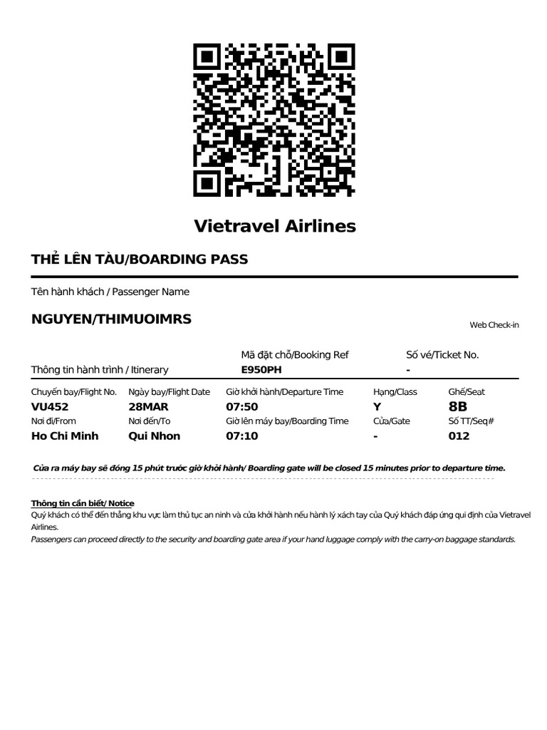 Boarding Passes E950PH | PDF