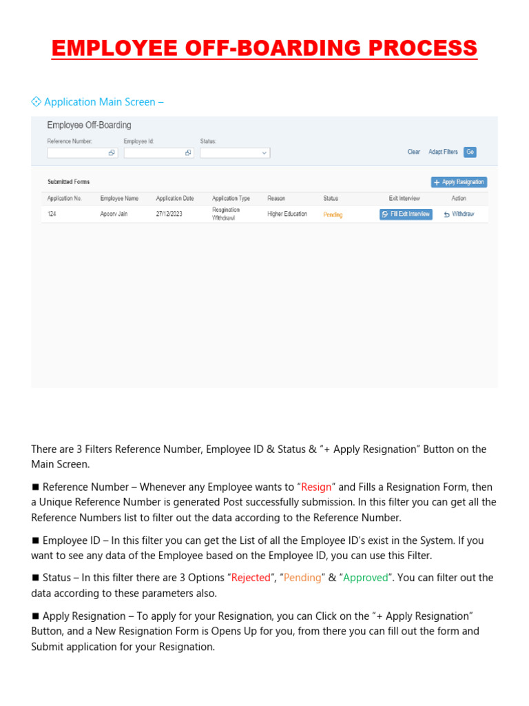 Off-Boarding Procsess Application | PDF