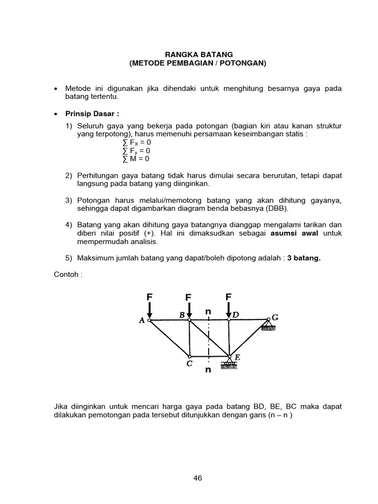 BK-10. Rangka Batang (Potongan Ritter) | PDF