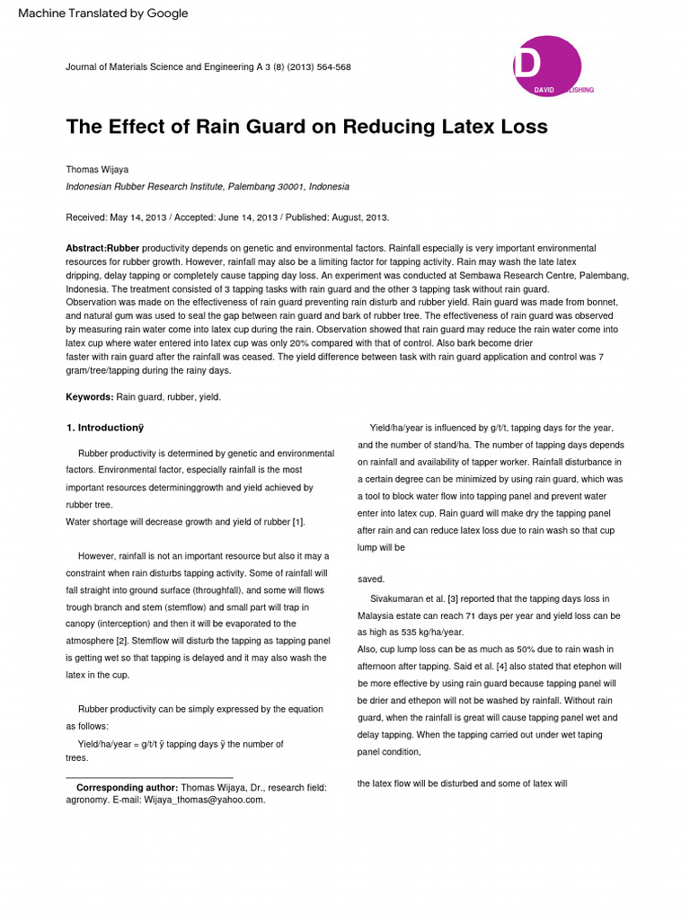 7-The Effect of Rain Guard | PDF | Natural Rubber | Rain
