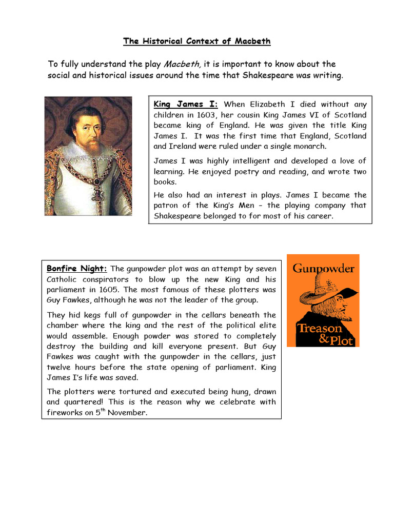 The Historical Context of Macbeth | PDF | Witchcraft | Witch Hunt