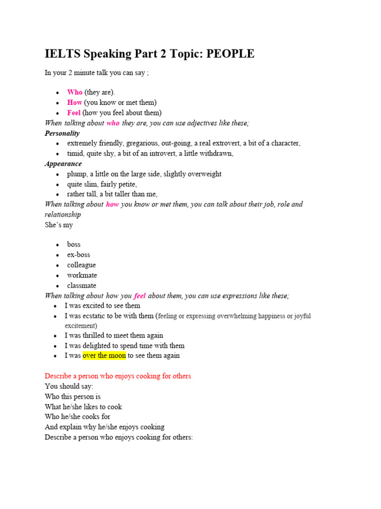 IELTS Speaking Part 2 Topic | PDF | Adjective | Fluency