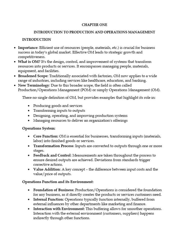 Om CHAPTER ONE | Download Free PDF | Strategic Management | Competitive Advantage