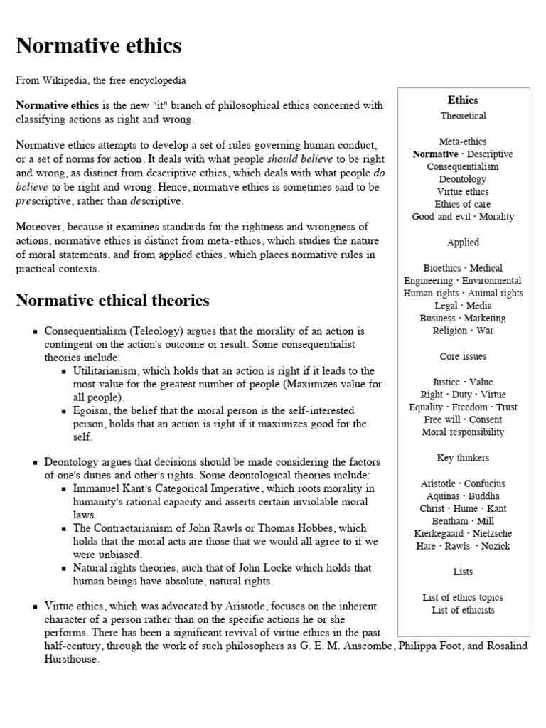 Normative ethics | PDF | Applied Philosophy | Philosophical Theories