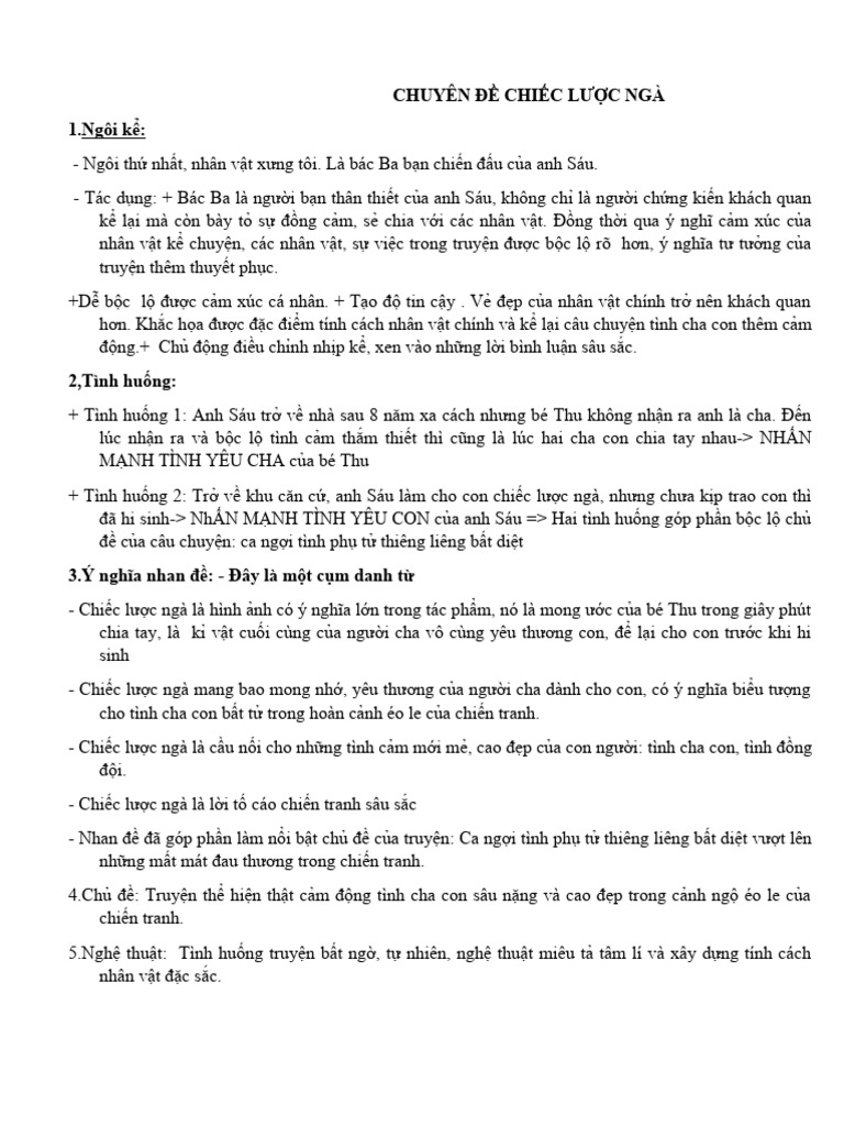 CHIẾC LƯỢC NGÀ | PDF