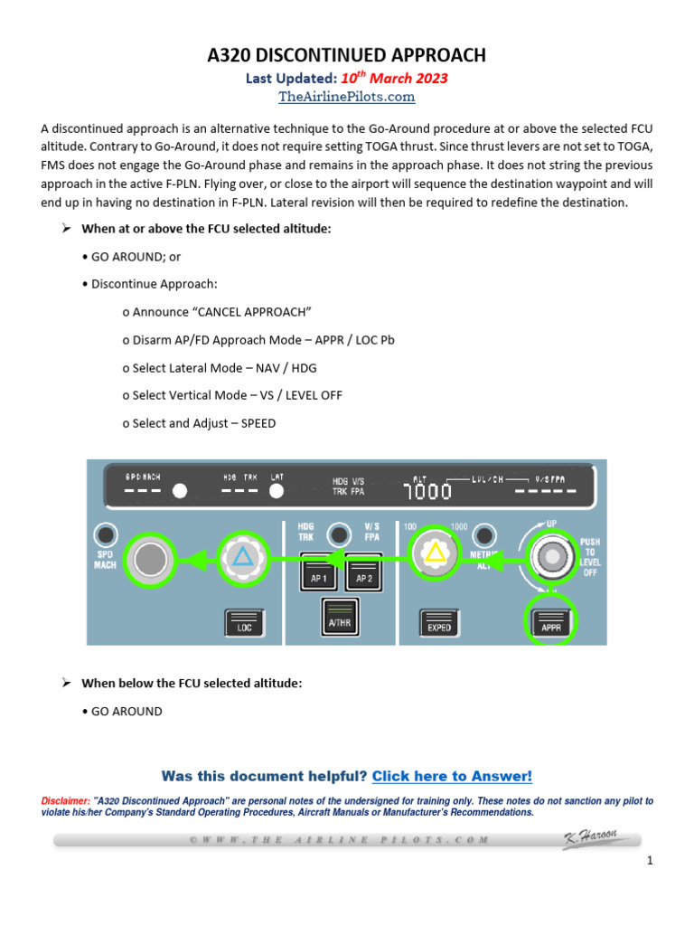 A320 Discontinued Approach Procedure | PDF
