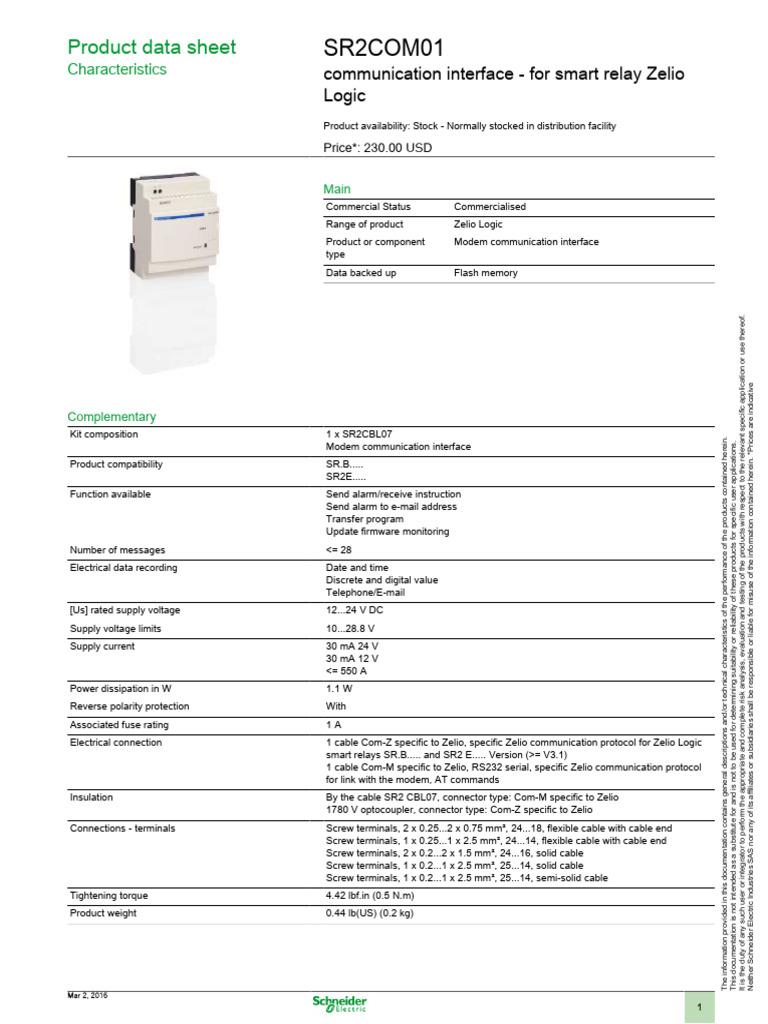 Zelio Logic SR2COM01 | PDF | Modem | Electrical Connector