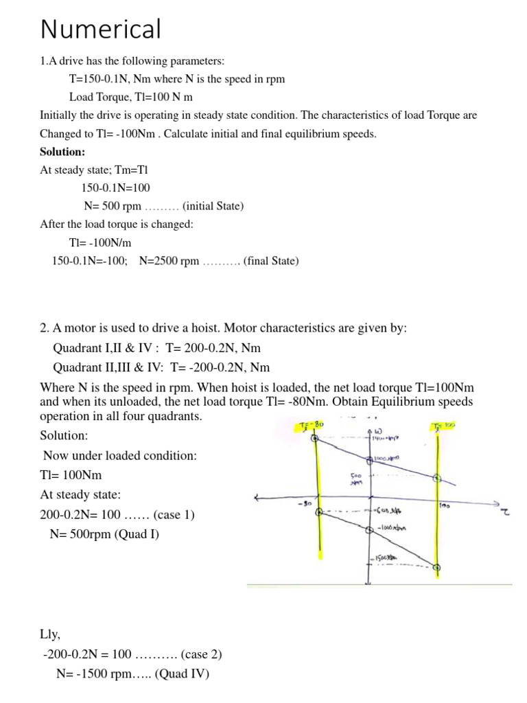 Unit 2.2 Numericals On Equivalent Drive Parameters | PDF | Torque | Mechanical Engineering