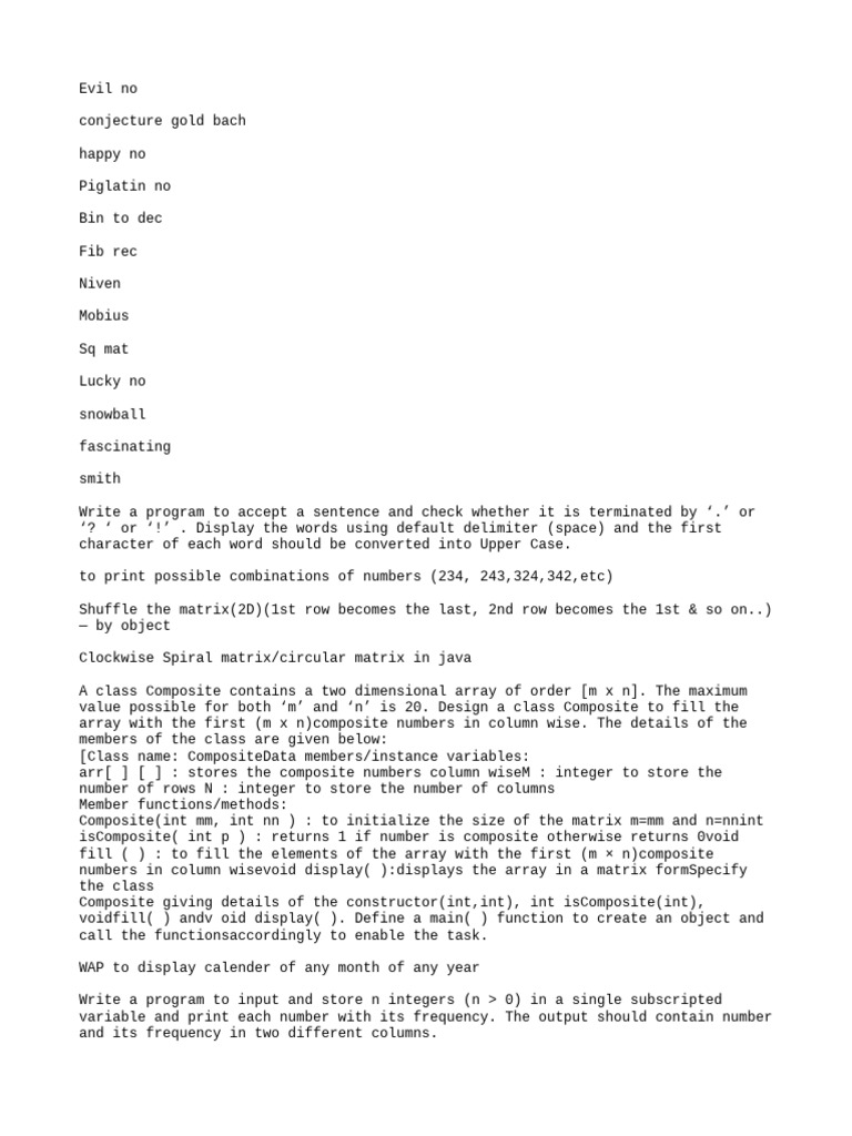 comp note | PDF | Matrix (Mathematics) | Numbers