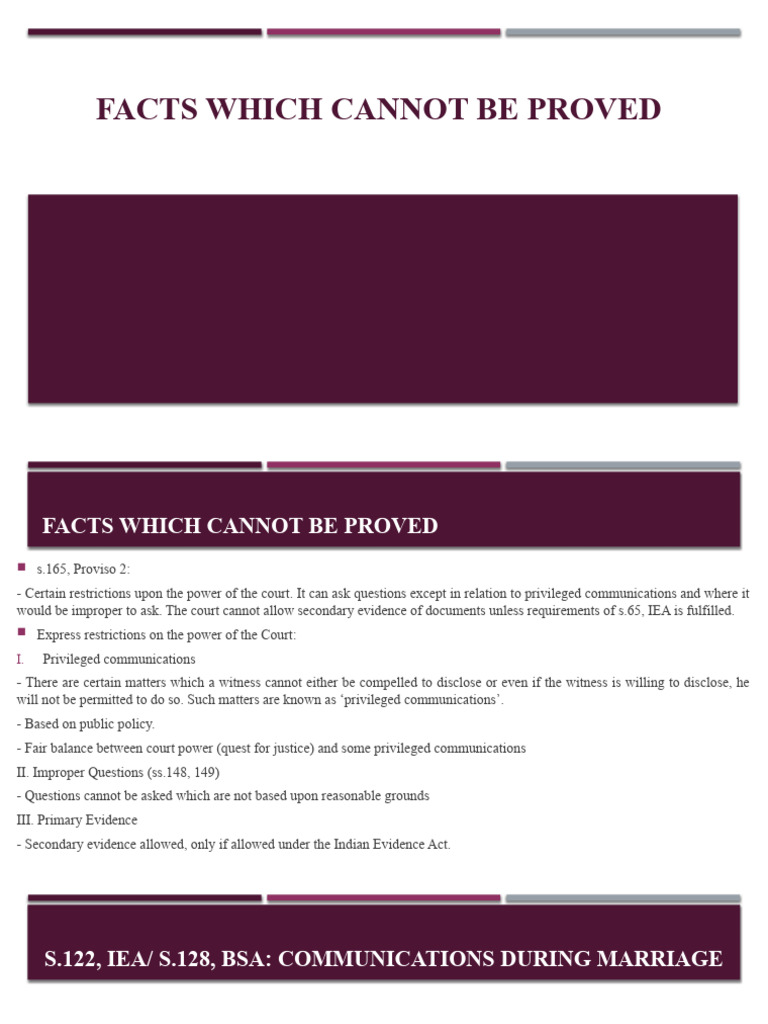 Facts Which Cannot Be Proved | Download Free PDF | Marriage | Lawyer