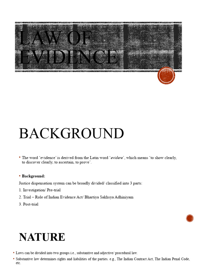 Law of Evidence | Download Free PDF | Evidence (Law) | Burden Of Proof ...