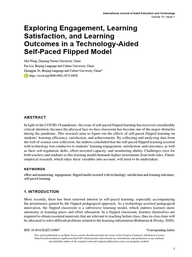 Menjelajahi Keterlibatan, Kepuasan Belajar, Dan Hasil Belajar Dalam Model Flipped Self-Paced ...