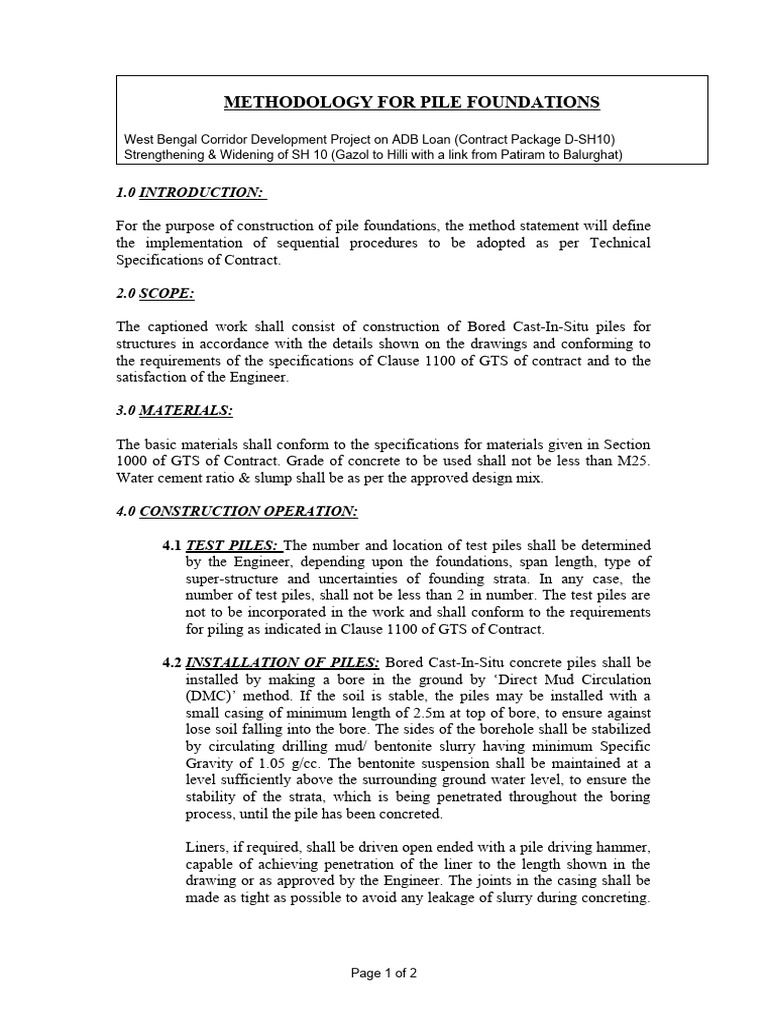 Pile Foundation | PDF | Deep Foundation | Concrete