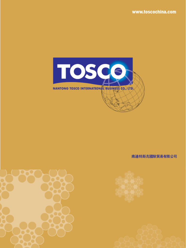 TOSCO Wire Rope Types & Specifications | PDF | Rope | Wire