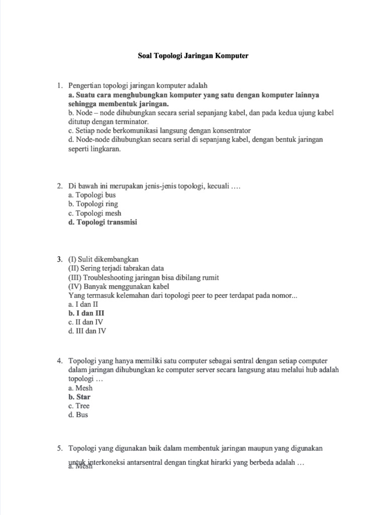 PDF Soal Topologi Jaringan Komputer Compress | PDF | Teknologi & Rekayasa