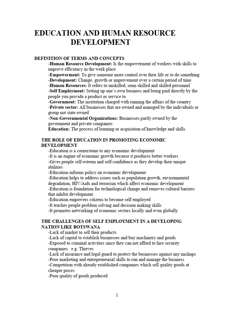 HUMAN RESOURCE DEV | PDF | Disability | Employment